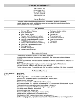 Jennifer Mullenmeister Resume | PDF