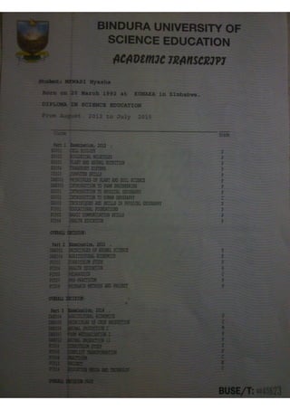 nyasha mkwasi | PDF | Secondary Education | Education