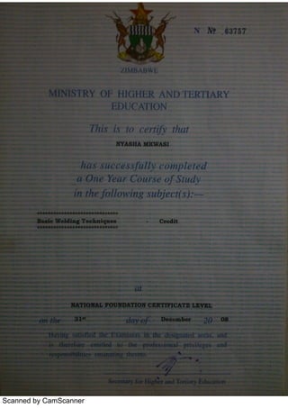 nyasha mkwasi | PDF | Secondary Education | Education