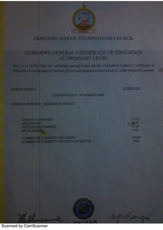 nyasha mkwasi | PDF | Secondary Education | Education