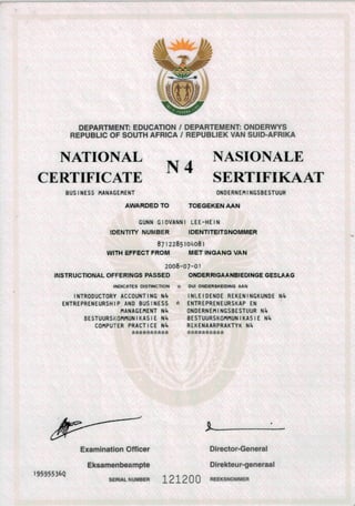 gio N4 certificate | PDF