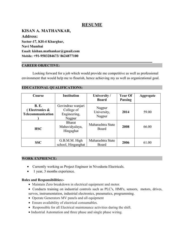 KISHAN RESUME | PDF