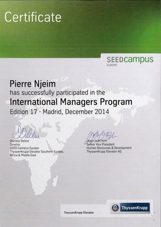 IMP Certificate | PDF