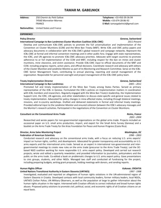 Tamar Gabelnick CV | PDF
