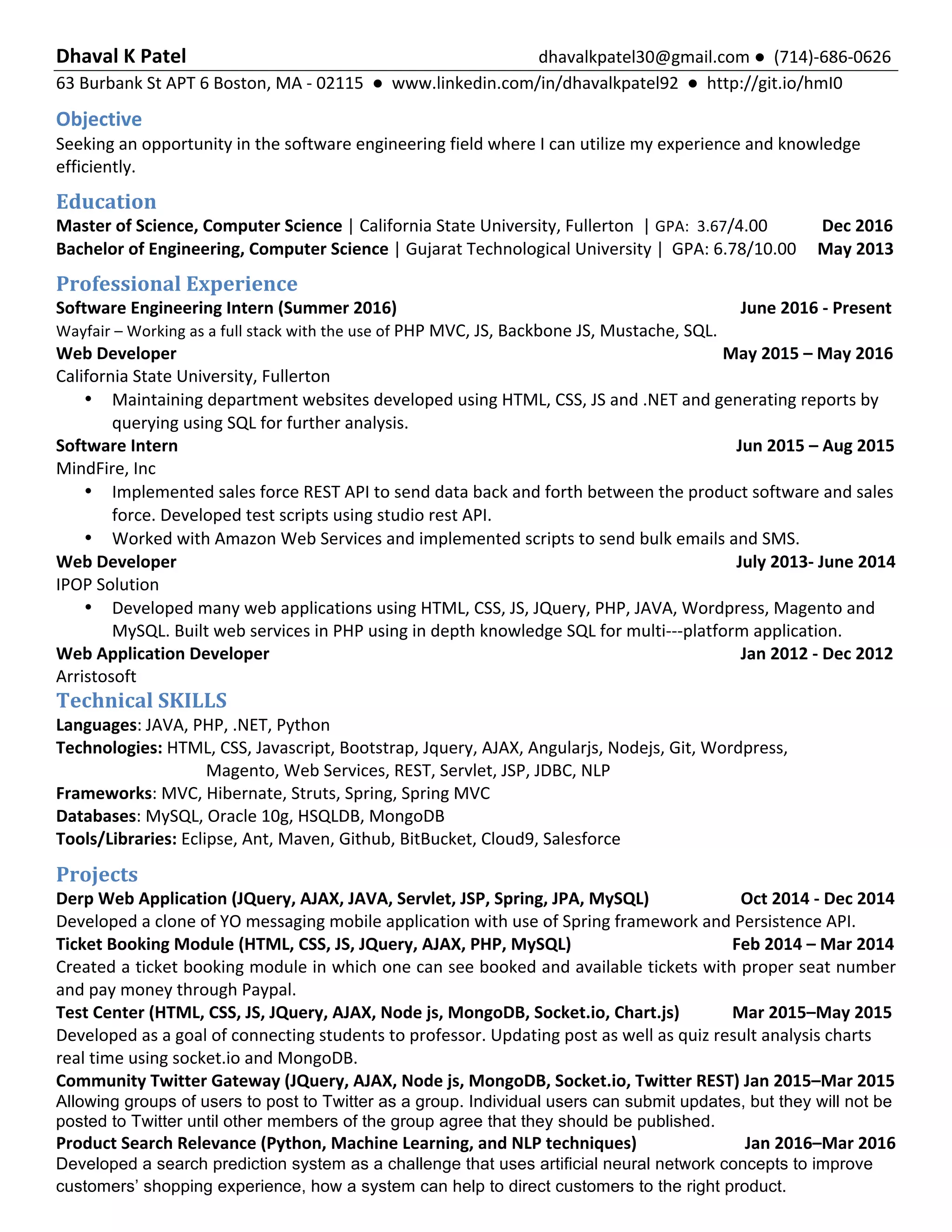 Dhaval_Patel_Resume | PDF