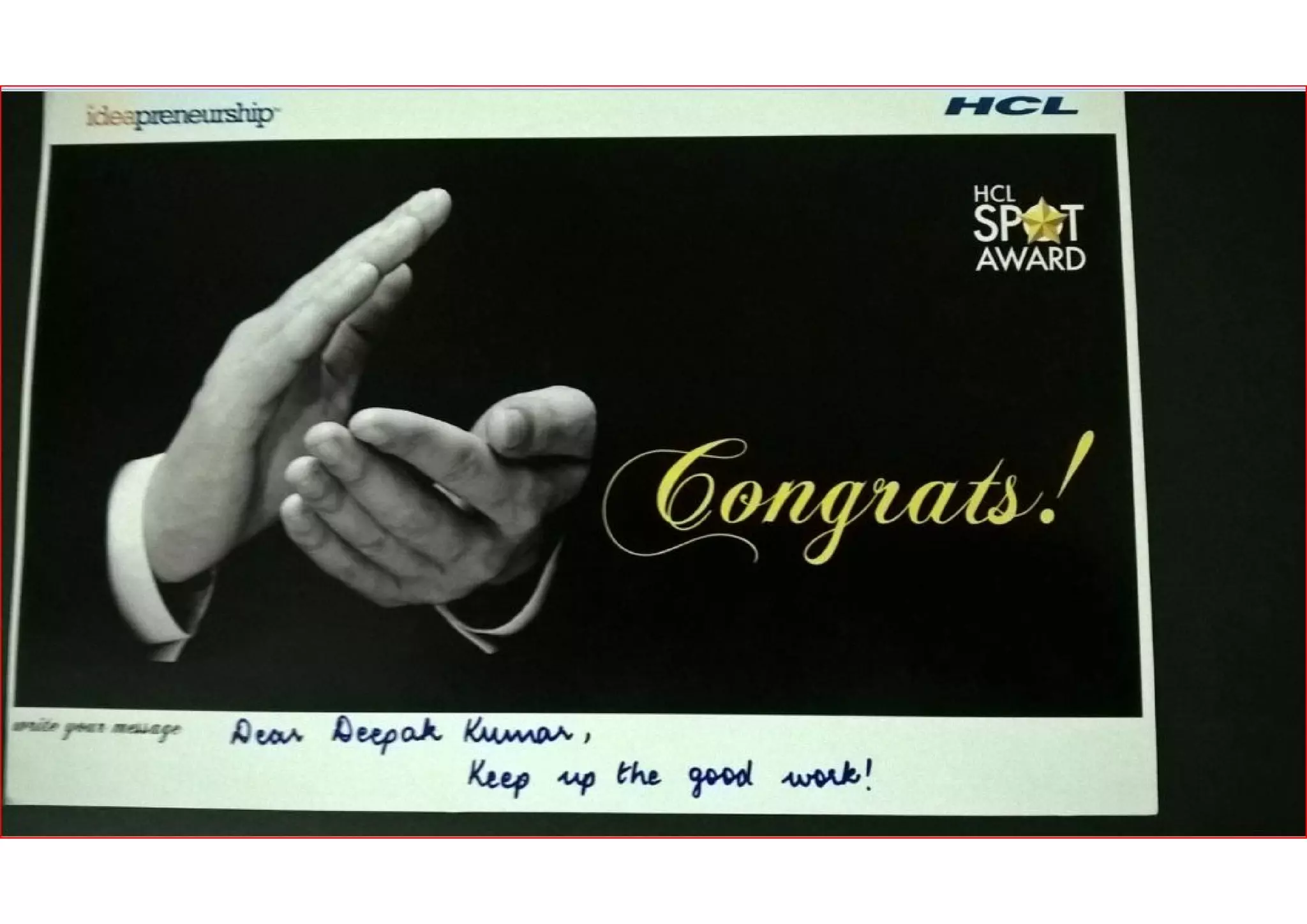 HCL Spot award | PPT