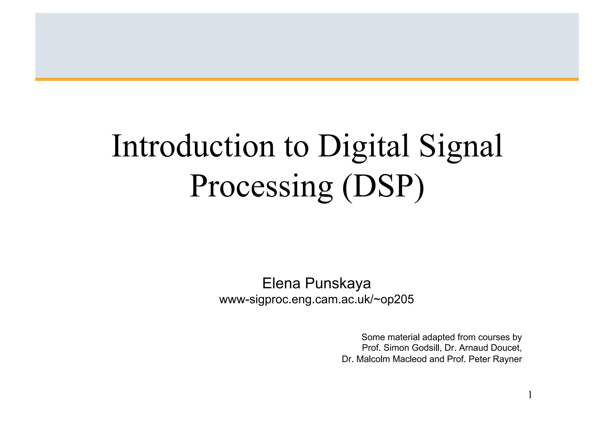 3F3 – Digital Signal Processing (DSP) - Part1 | PDF