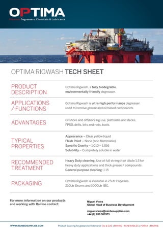 Optima_Rig_Wash_Technical_Information_MV | PDF