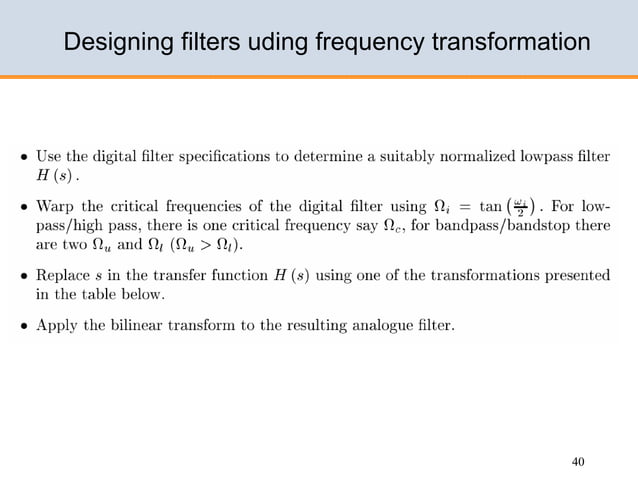 Design of IIR filters | PDF
