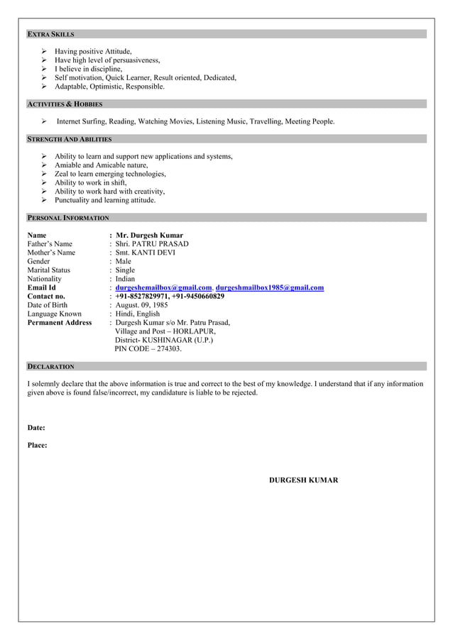 MY_RECENT_RESUME | PDF | Careers