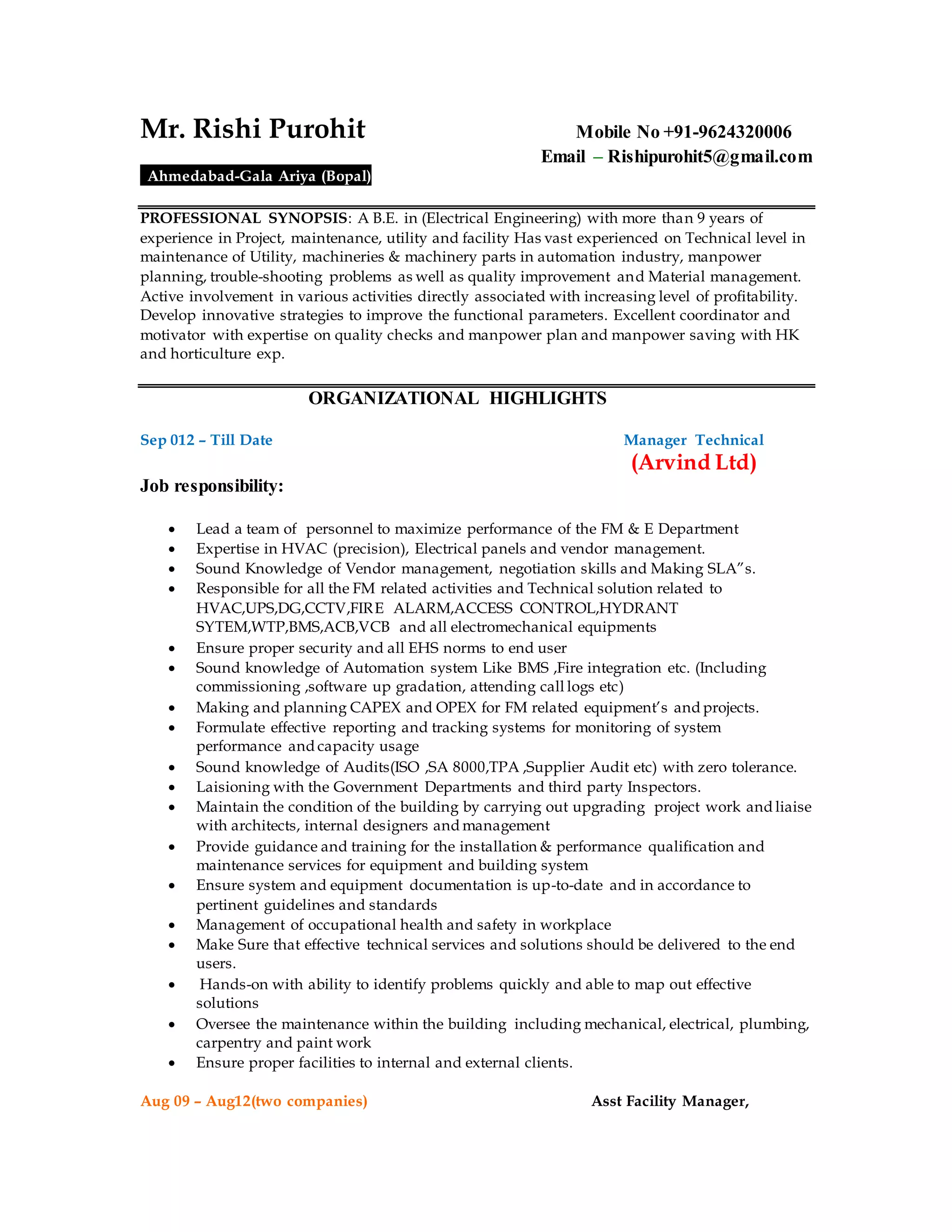 Rishi.Purohit Resume | DOCX