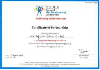 NSDC Certificate | PPT