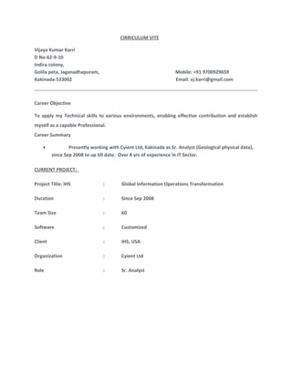 Sr. Analyst-Resume | PDF