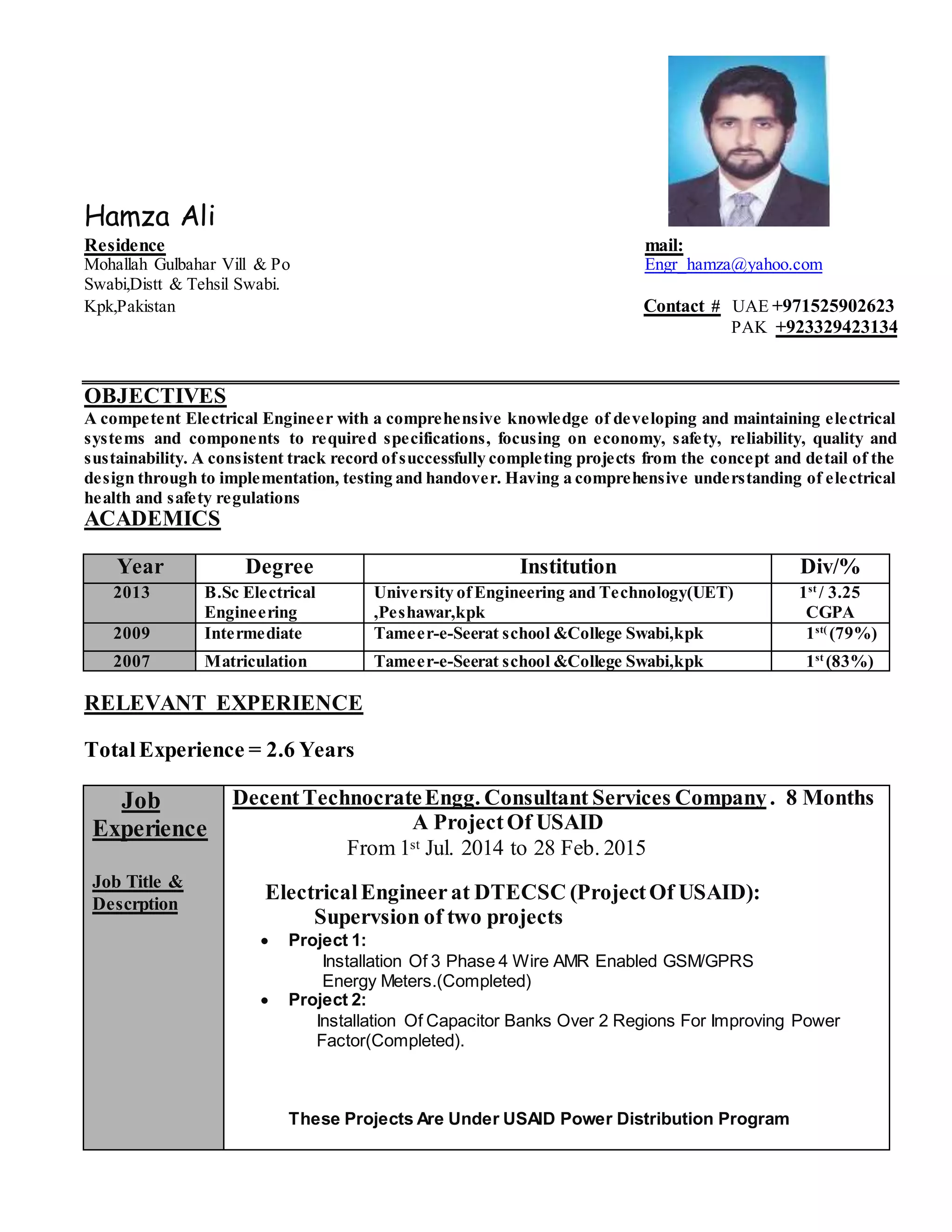 HAMZA ALI CV | DOCX