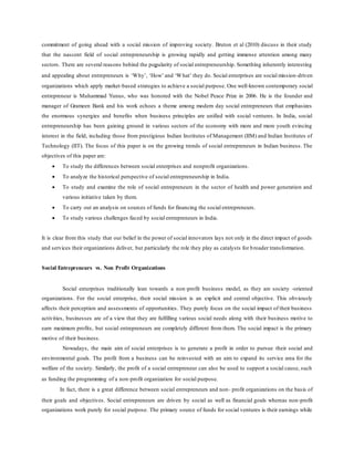 social entrepreneurship paper presentation | DOCX