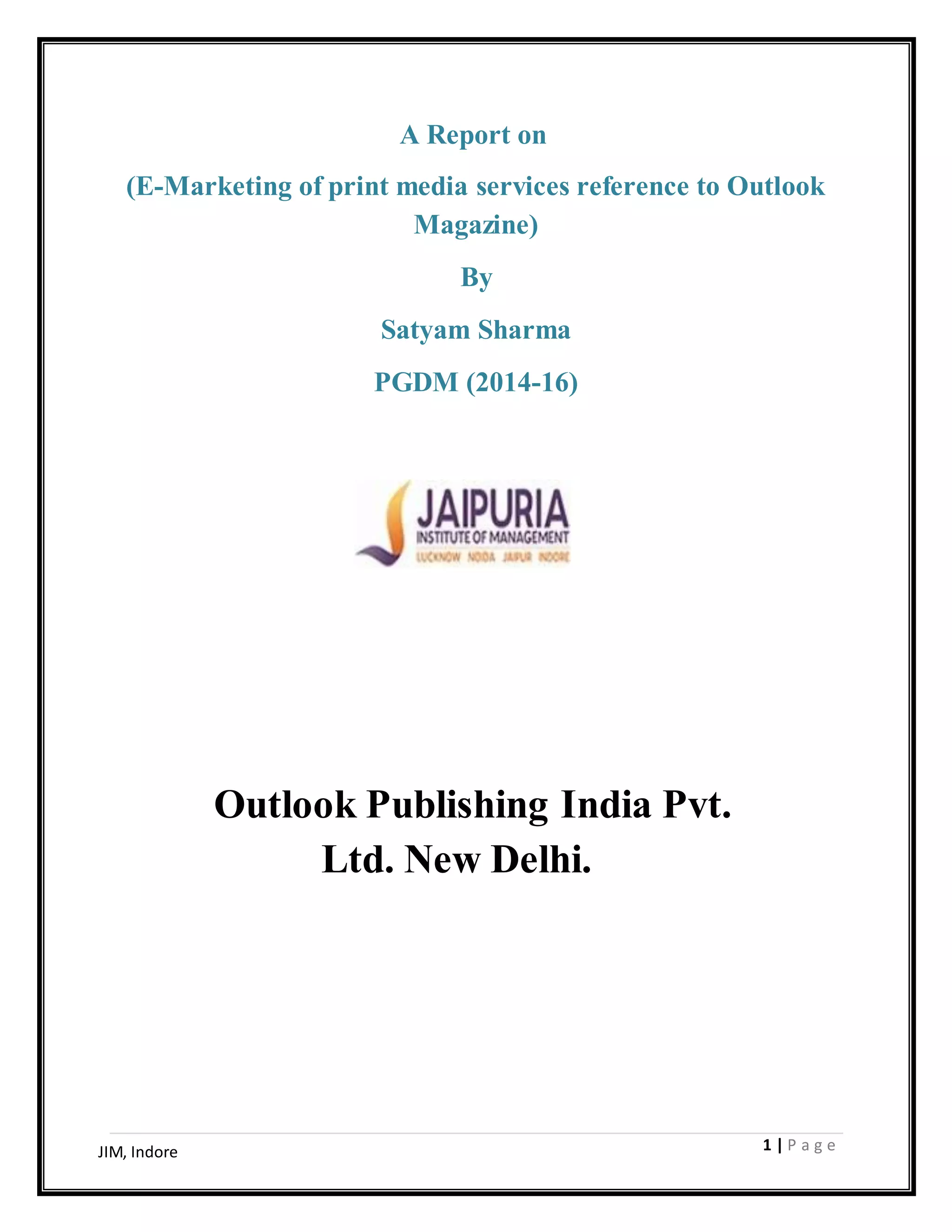Project Report Outlook ( | DOCX