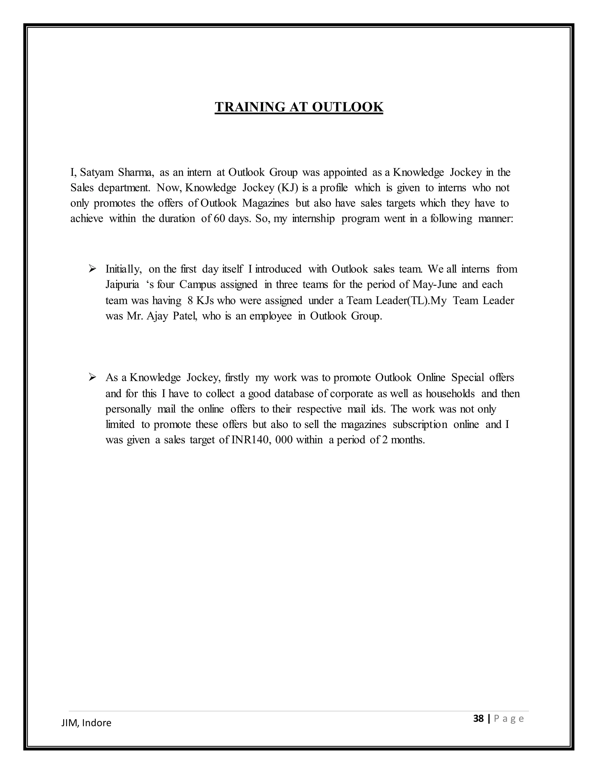 Project Report Outlook ( | DOCX