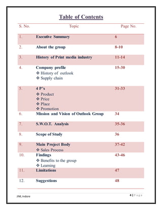 Project Report Outlook ( | PDF