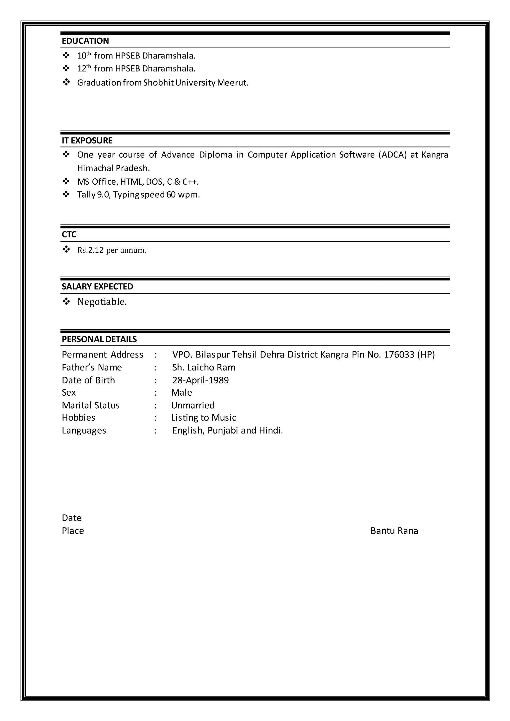 CV Exp. 5 Year 4 Months | DOCX