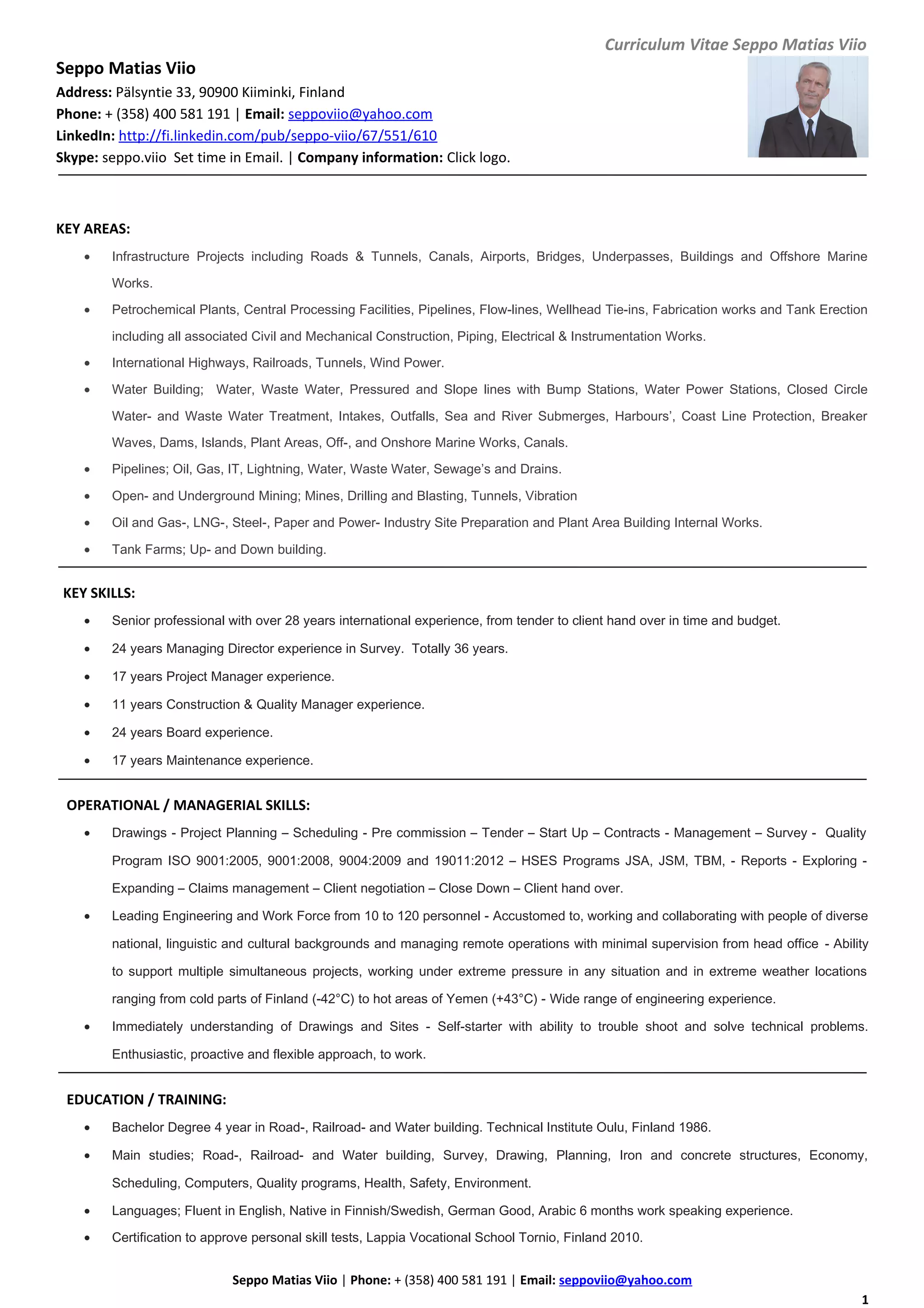 CV Seppo Matias Viio | PDF