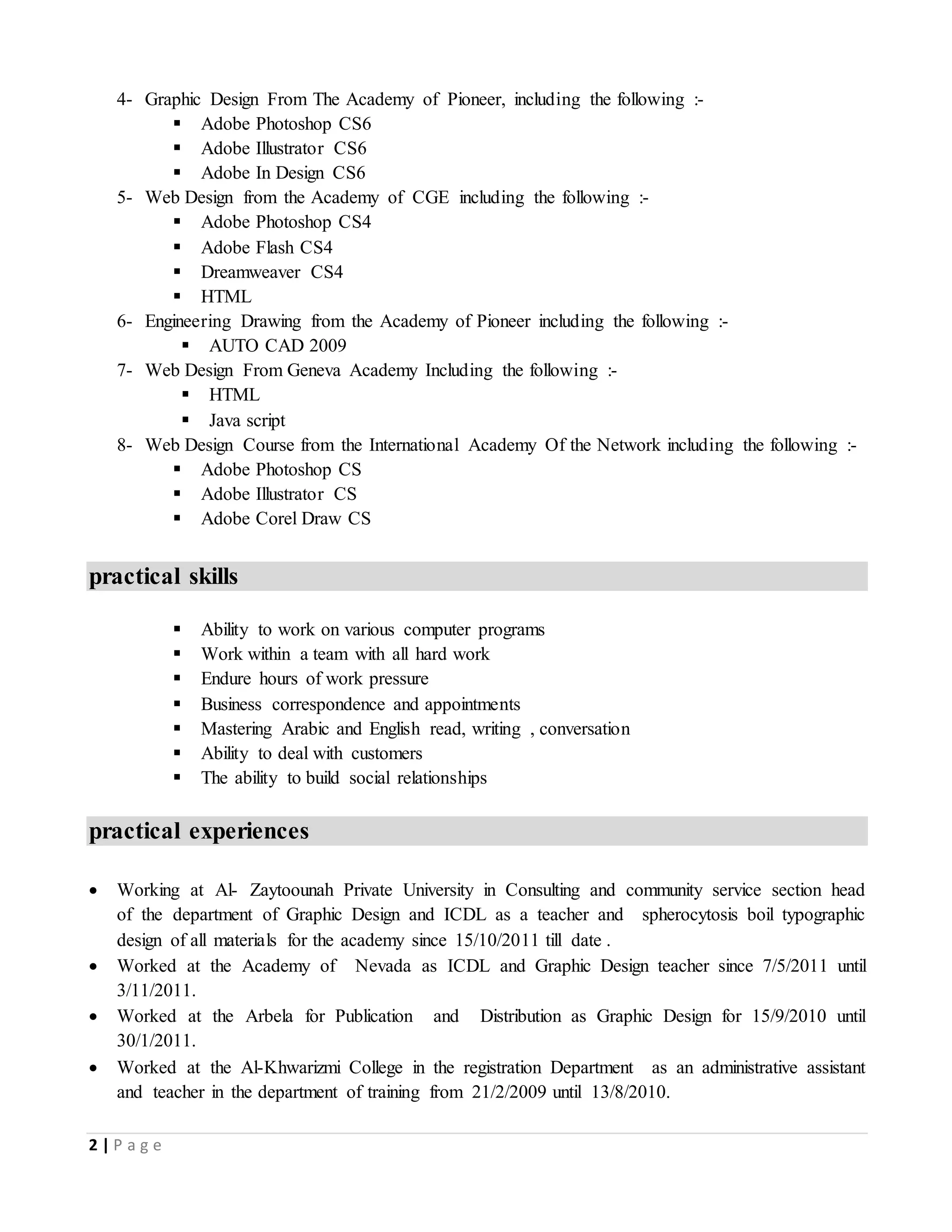 Ahlam Cv -E | DOCX