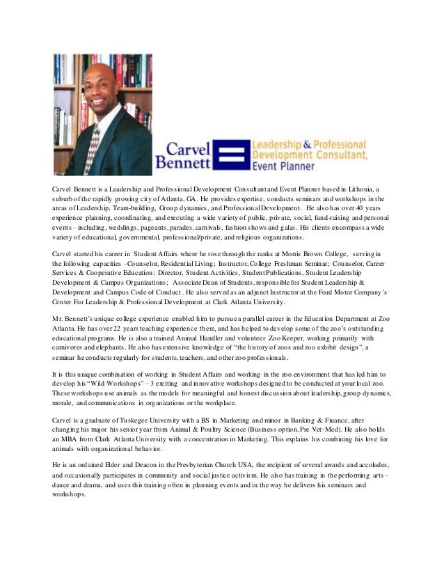 Carvel Bennett Professional Bio