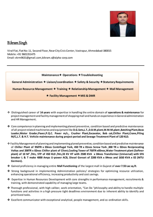 Bikram Singh Resume New | DOCX