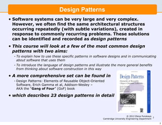 Lecture 5 Software Engineering and Design Design Patterns | PDF | Programming Languages | Computing