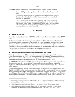 Immigration and Refugee Protection Act - Separation Between Enforcement ...