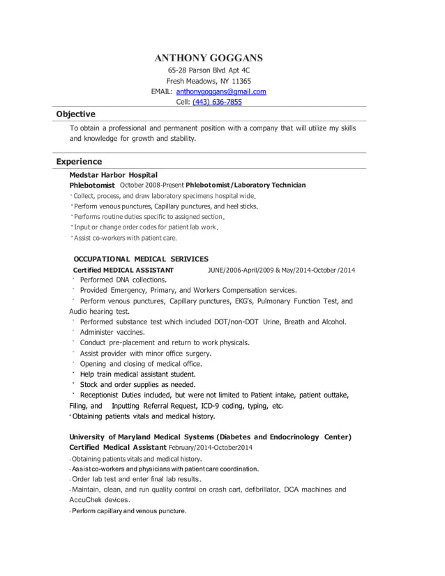 Anthony Goggans Resume | PDF