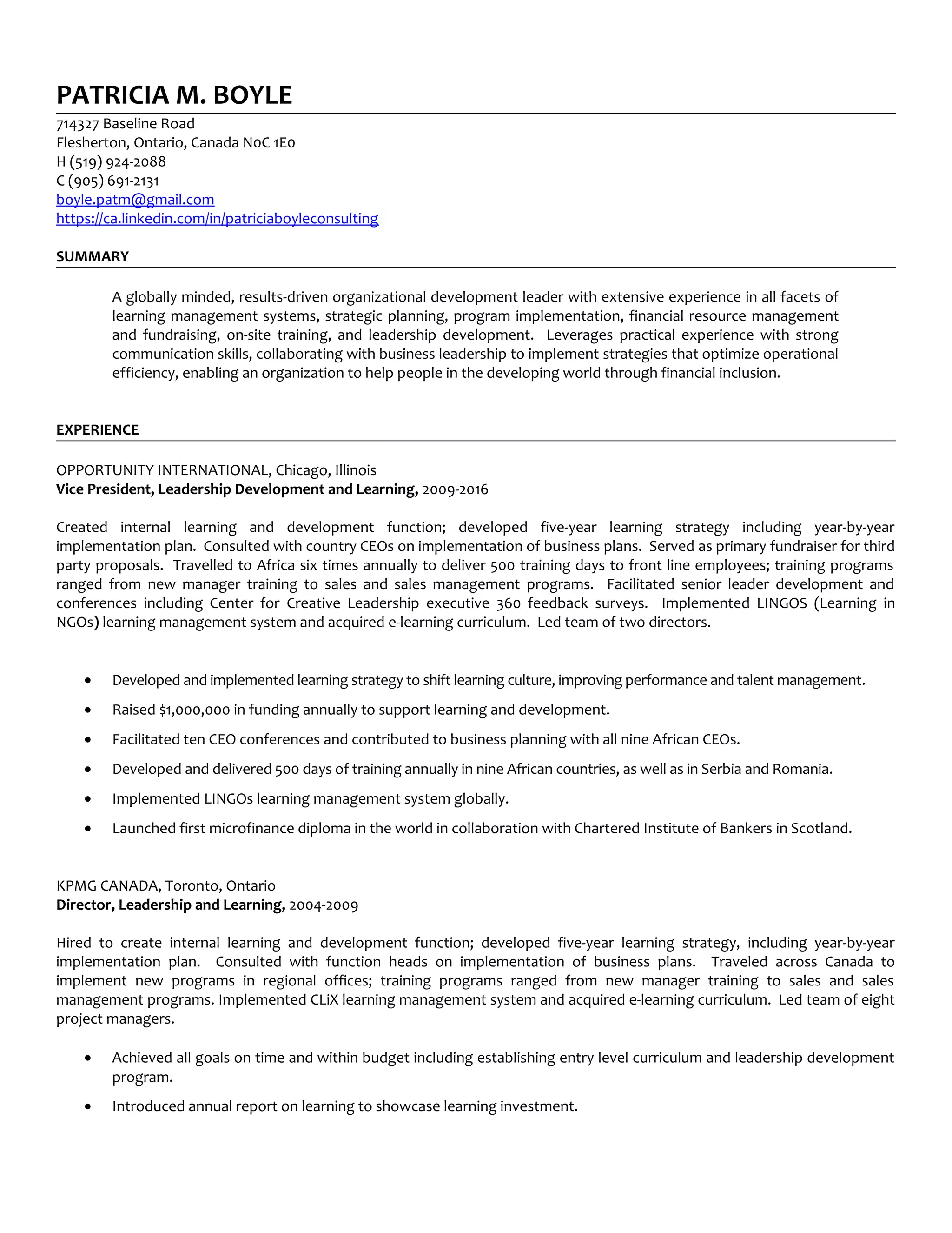 Patricia Boyle Resume | PDF