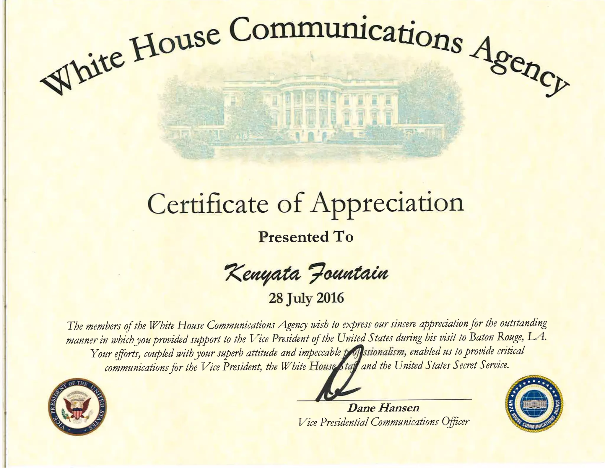 White House Communication Agency Appreciation | PPT