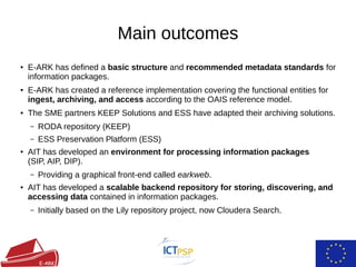 E-ARK-iPRES2016-Bern-October-2016 | PPT