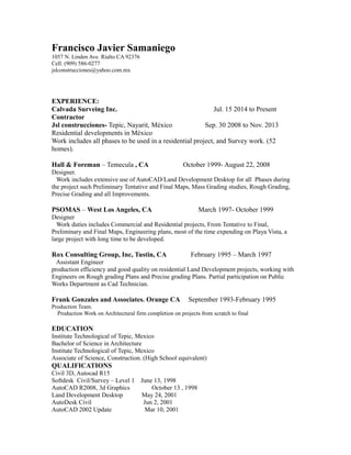 Francisco Javier Samaniego RESUME2 | RTF