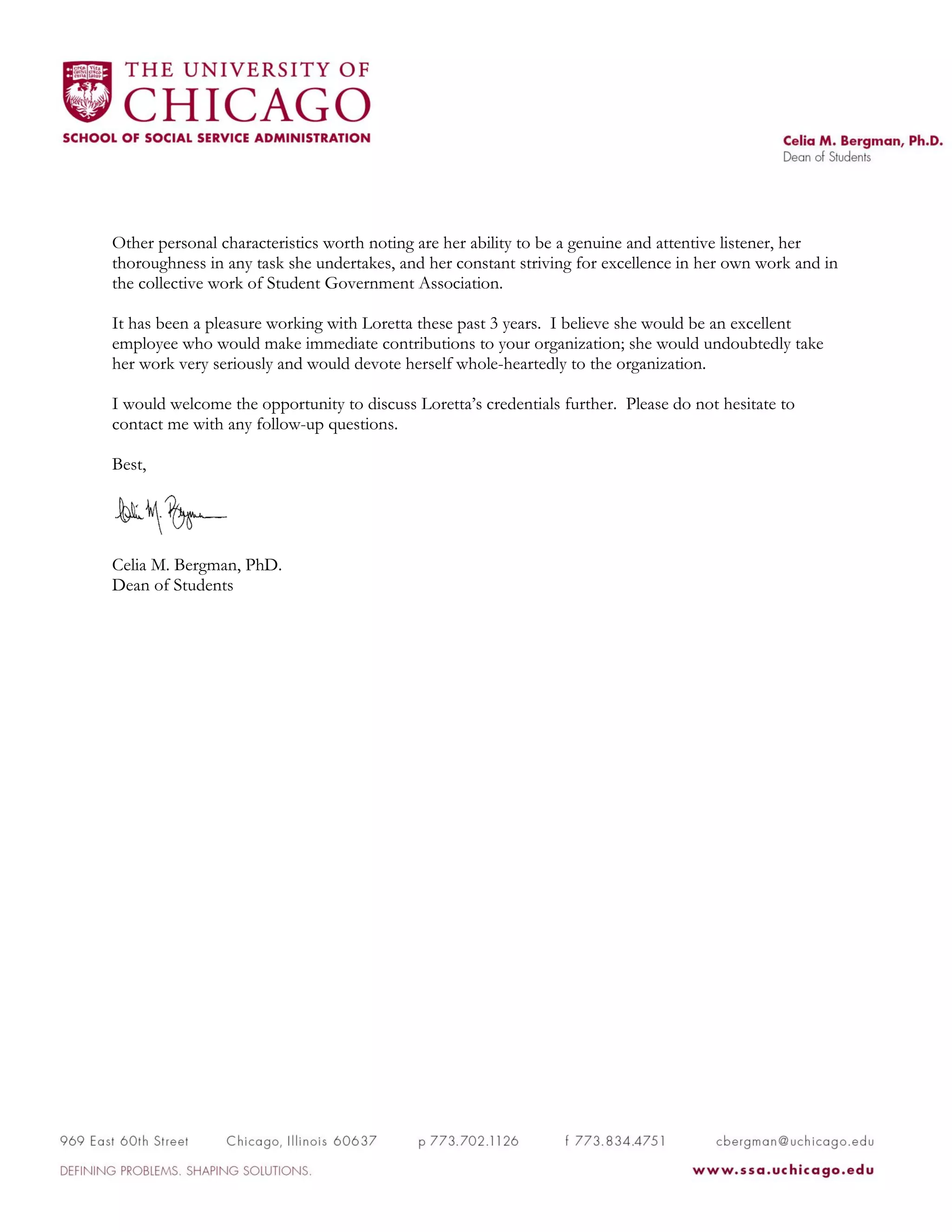 CB Letter of Recommendation | PDF