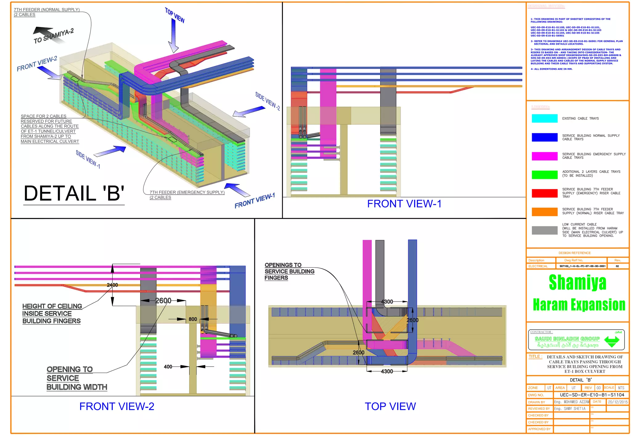 Haram Expansion cables arrangement, MEP coordination and cable trays ...