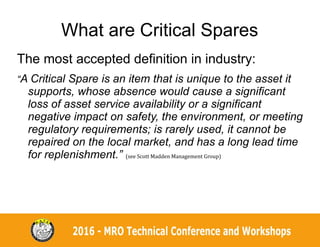 RATS MRO 2016 _Creating a single strategy for critical spares ...