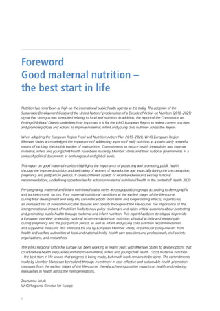 Good Maternal Nurition - The best start in life 2016 | PDF