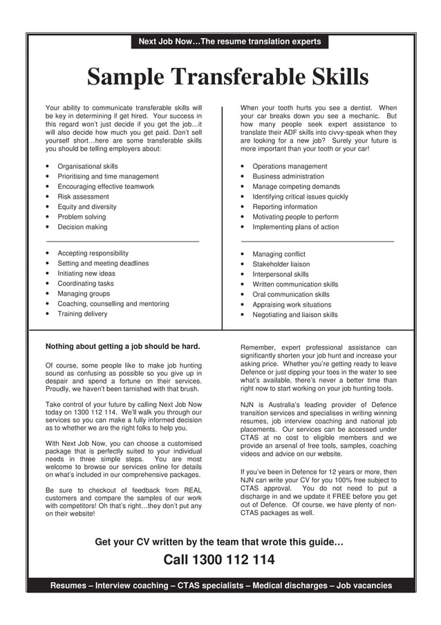 Transferable Skills Guide | PDF