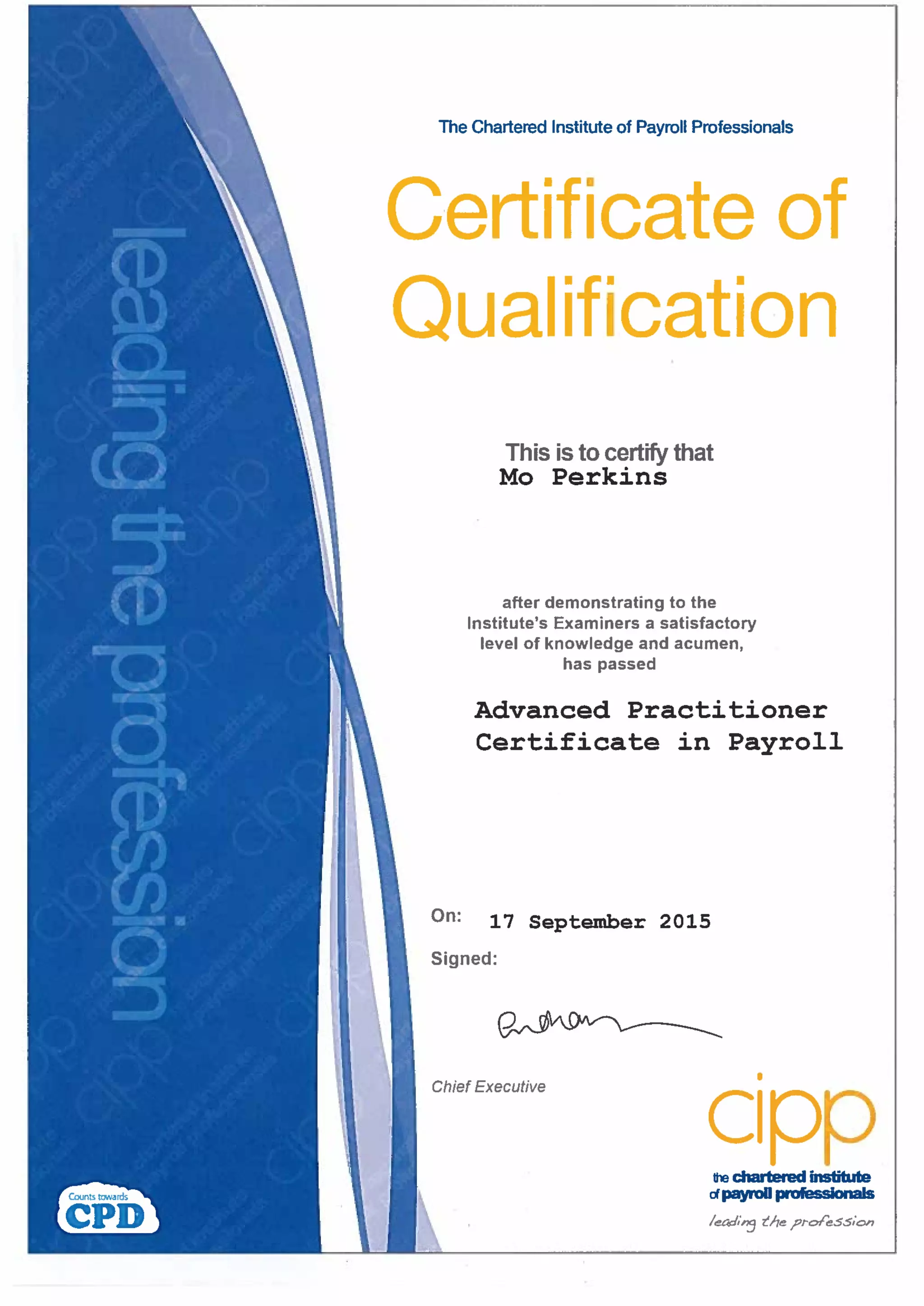 CIPP Year 2 Certificate | PDF