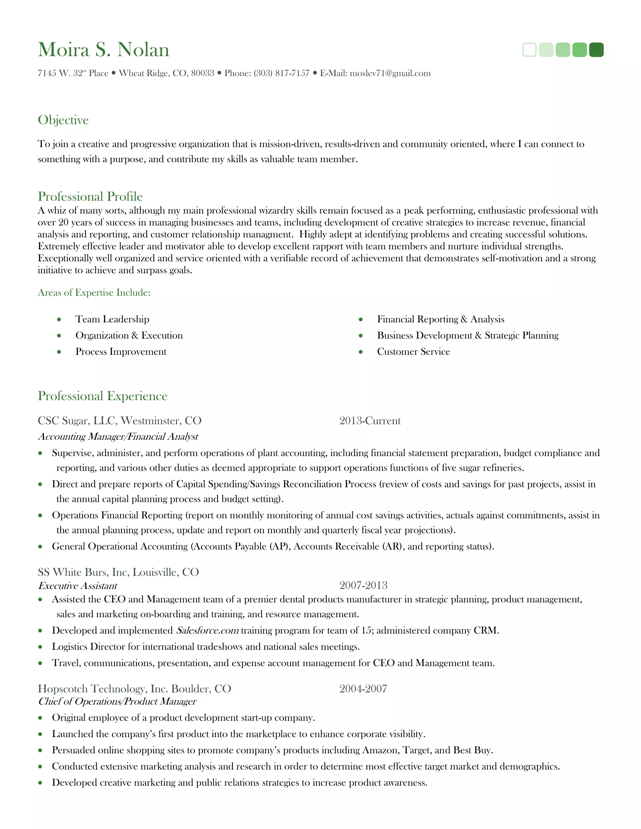 Moira S. Nolan Resume | PDF