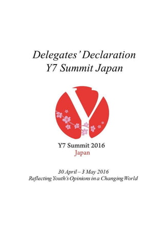Delegates' Declaration Y7 Summit Japan | PDF