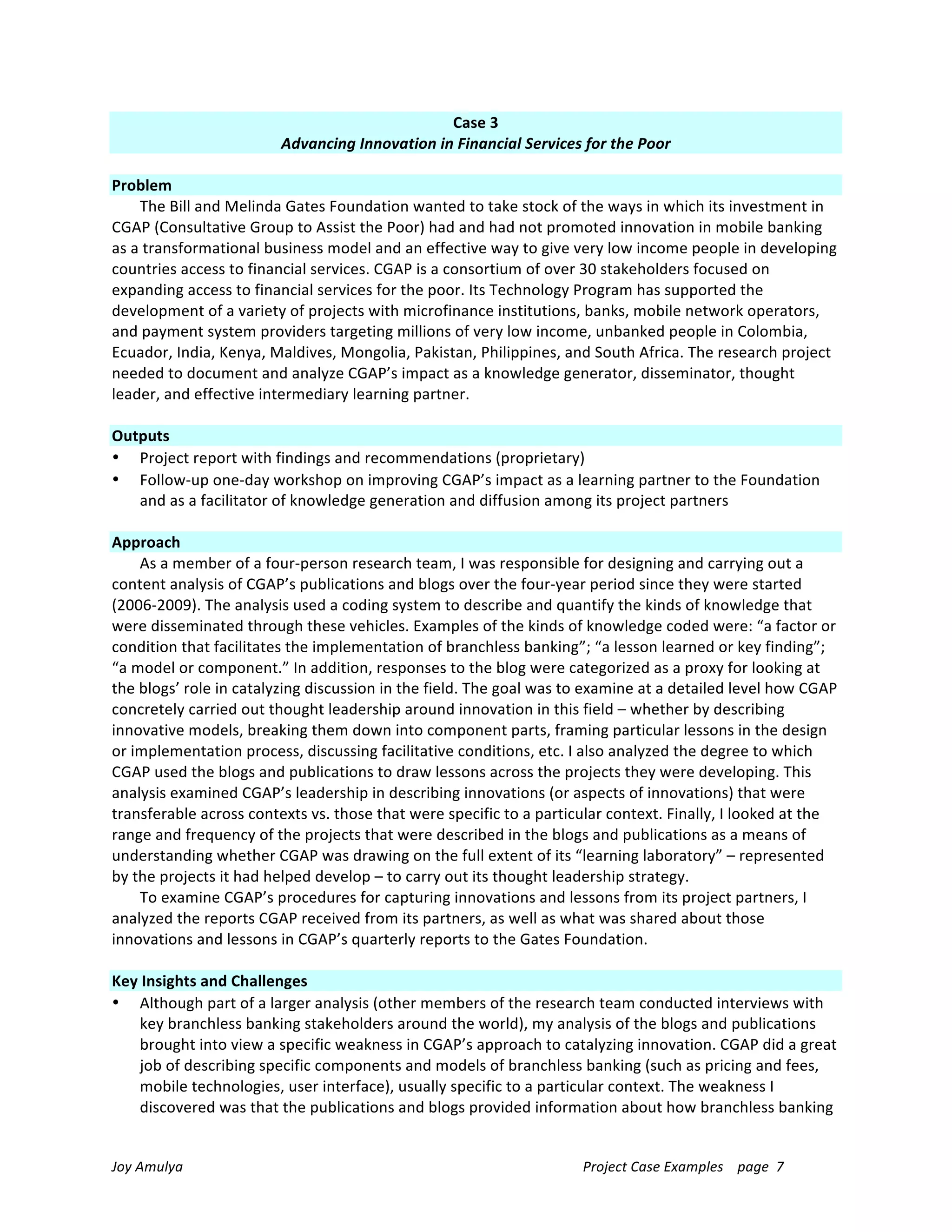 Amulya Project Briefs final | PDF