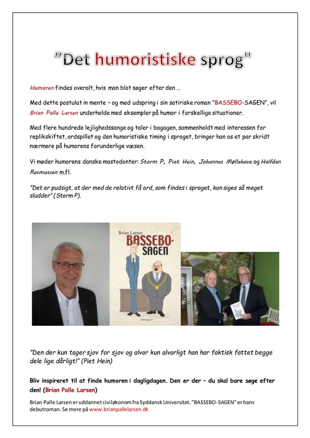 Det Humoristiske sprog - flyer | DOCX