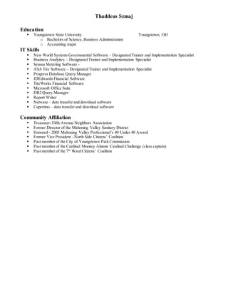 Ted Szmaj Resume | DOCX