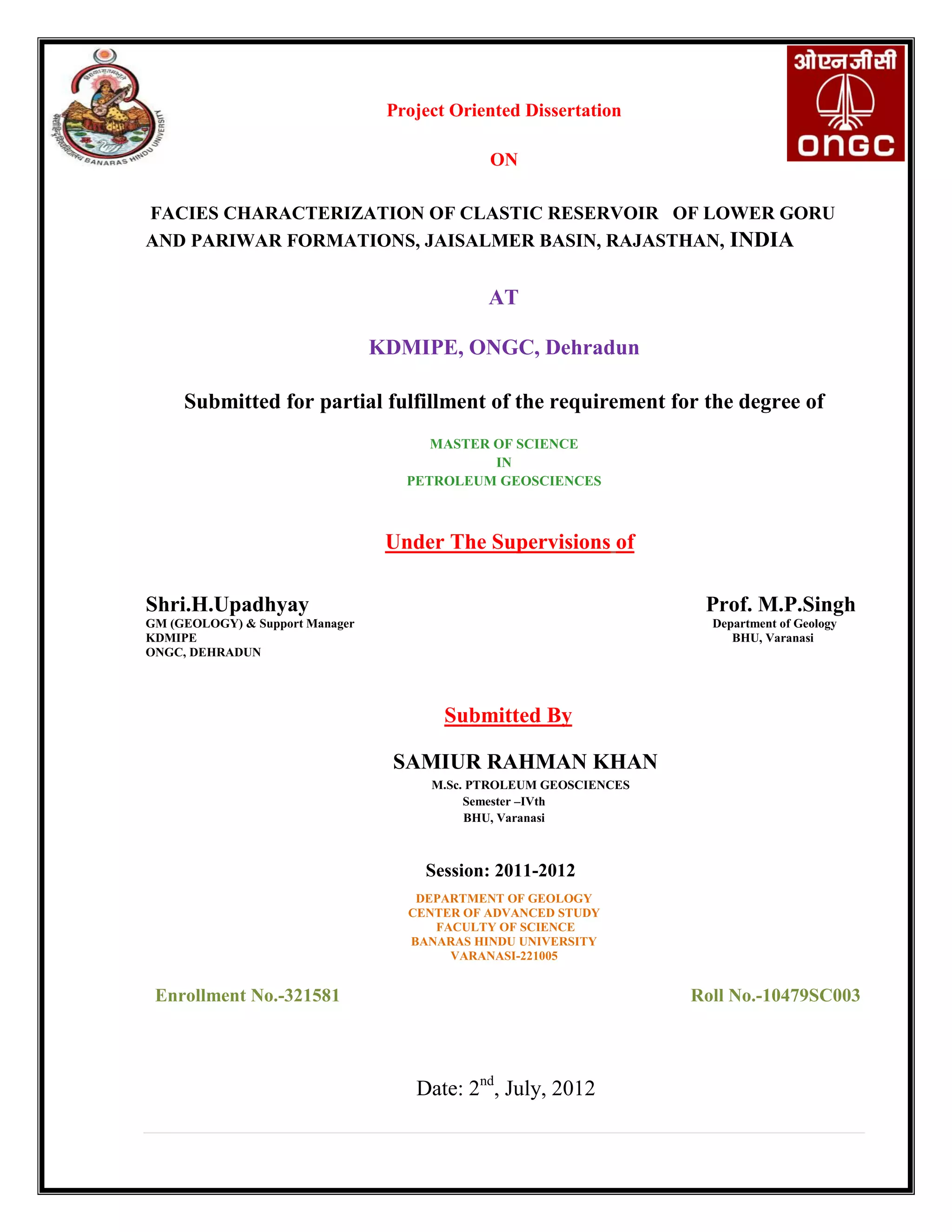 Thesis BHU_Samiur Rahman Khan_Geologist | PDF