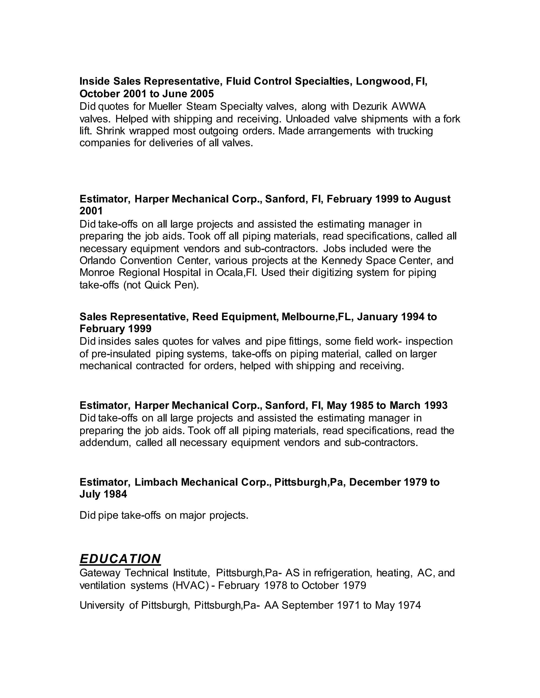 Dad's resume copy 1 word | PDF