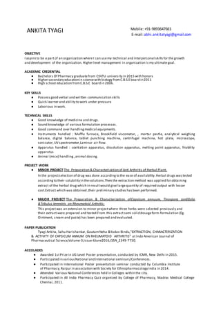 Ankita Tyagi resume | DOCX