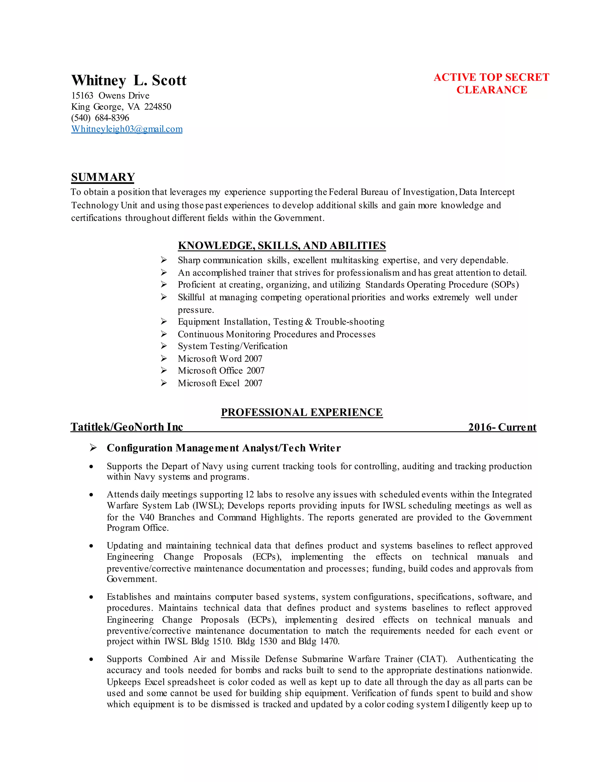 Whitney L. Scott Resume 2017 | DOCX
