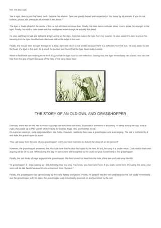 3 fable animal story | PDF